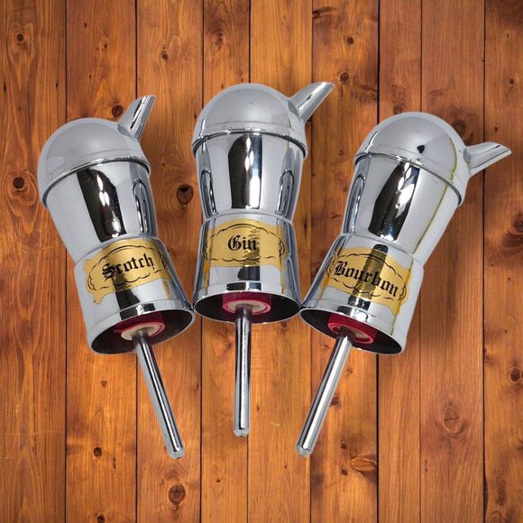 Mr Bartender | Dining | Vintage Mr Bartender Chrome Liquor Bottle ...
